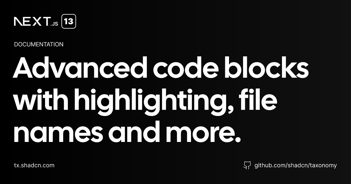Code Blocks | Taxonomy