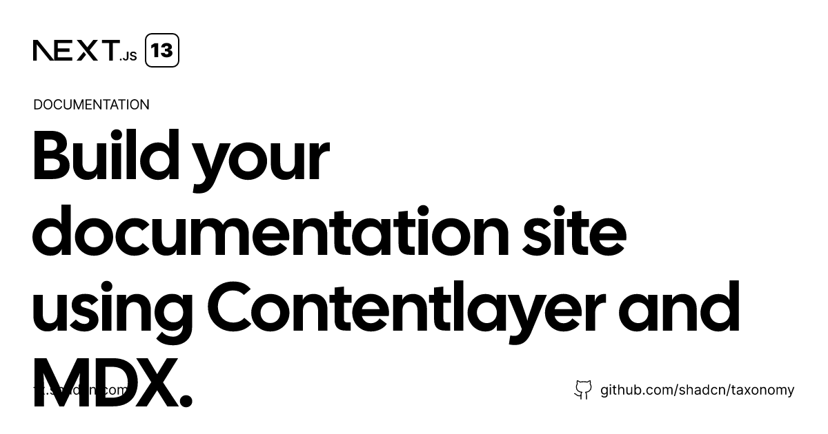 Documentation Taxonomy